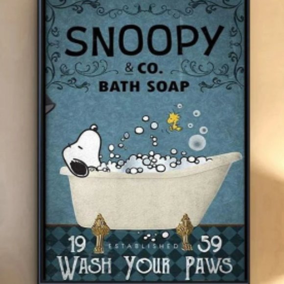Handmade | Art | Snoopy Bath Soap Wash Your Hands Poster | Poshmark